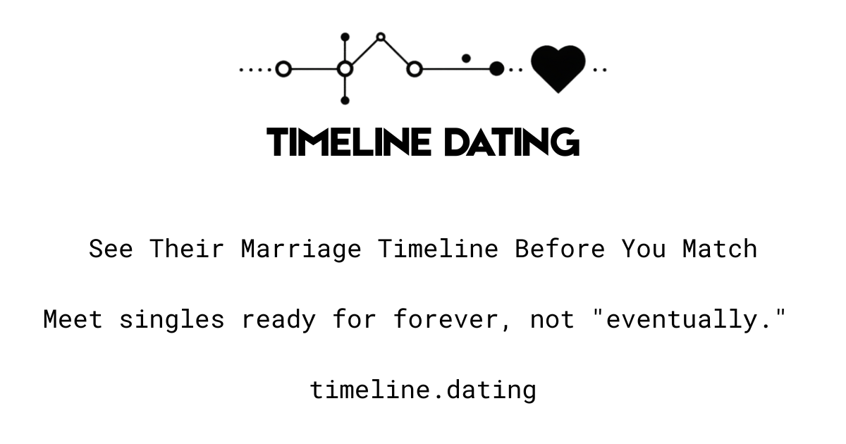Timeline Dating - A Dating App With Marriage in Mind